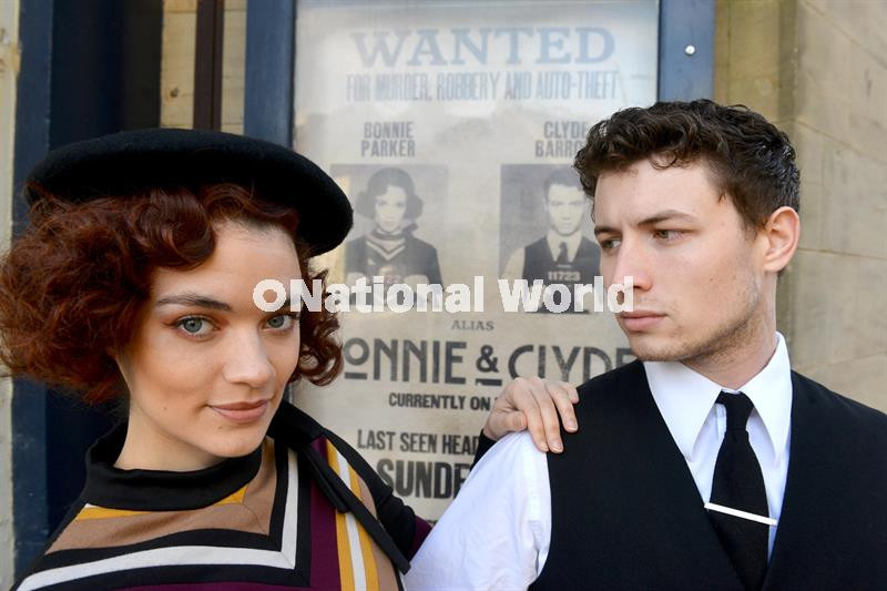 39942990-Bonnie and Clyde actors Katie Tonkinson and Alex James-Hatton appear at the Sunderland ...