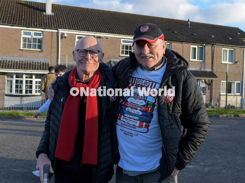 39955675-Eamonn McCann and Eddie Mahon at the Brandywell on Friday ...
