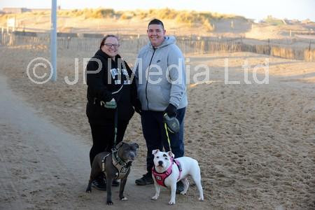 39322292-Out and about at Sandhaven Beach. From left Catherine Tierney ...
