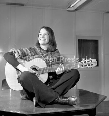 20233696-Scottish singer Isla St Clair with guitar in February 1970 ...