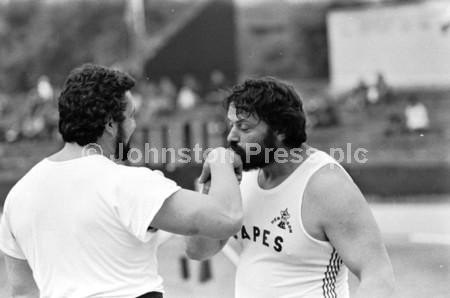 20243521-Geoff Capes kisses another shot-put competitors hand at the ...
