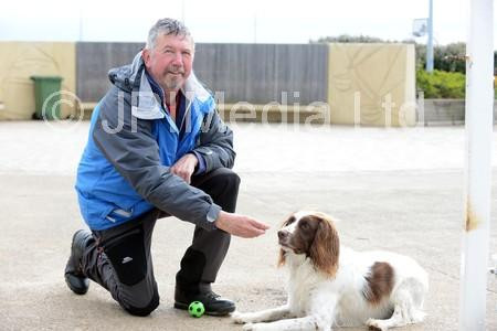 38959532-Out and about at Sandhaven seafront. Steve Lockwood with dog ...