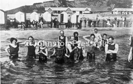 28211230-Whitby 1912 Group of Swimmers in bathing costumes. Bathing ...