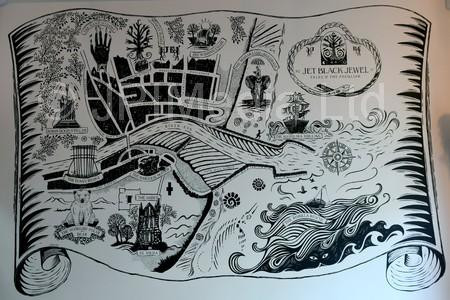 39230626-The Jet Black Jewel map on the wall inside the Jet Black Jewel ...