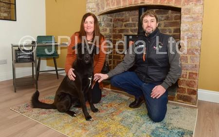 38898801-Darren Bates and his wife Pamela, with their dog Olive, hwo ...