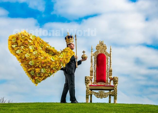 39700749-Rupert North wears a majestic robe created using an array of ...