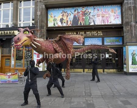 35817064-21 12 2017. The Shrek Dragon was out and about in Edinburgh ...