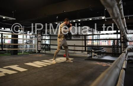 39309282-Photo Neil Cross; Blackpool boxer Brian Rose launching an ...
