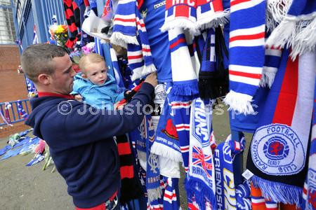 27559066-John Devlin 25 04 14. GLASGOW. Ibrox Stadium. Tributes to the ...