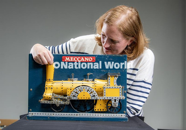 39826664-Harriet Hunter Smart with a Meccano Shop Display Locomotive ...