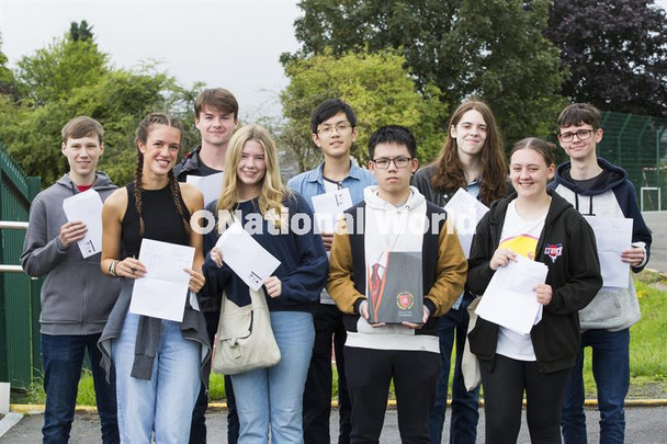 39847699-GCSE results day - North Halifax Grammar School. From the left ...
