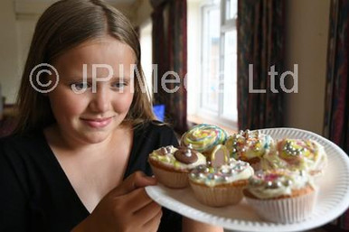 39089744-Werrington Village Show. Imogen Beveridge with her cakes ...