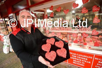 39348300-Steve Hope Butchers in Layton are selling heart shaped burgers ...