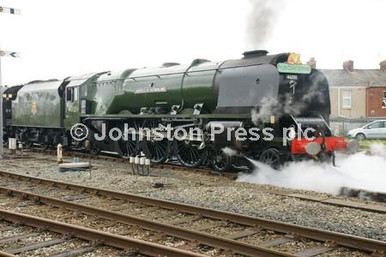 21761831-Duchess of Sutherland steams at Blackpool North Station. PAUL ...