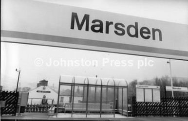23875646-Marsden, 7th April 1992 Sign at Marsden Station. - National ...