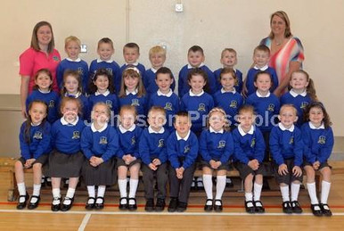 38173463-New P1 pupils at Birches Primary School pictured with teacher ...