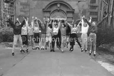 22645139-Pupils at Tynecastle secondary school in Edinburgh jump for ...