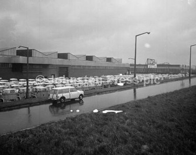 23444649-Exterior of the BMC car and vehicle factory at Bathate in 1964 ...