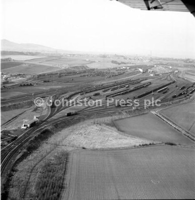 23445036-Aerial of the railway marshalling yards at Niddrie Mains in ...