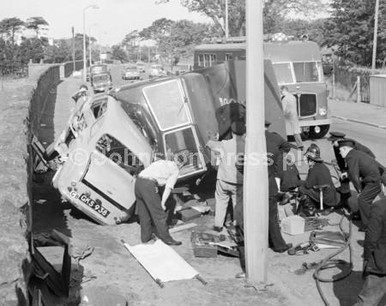 23445289-Car crash at Frogston Road West - Fireman and Police at ...