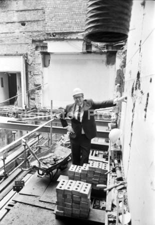 22656605-Pat Chalmers, controller of BBC Scotland, checks on progress ...