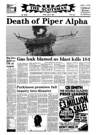 22657374-The Scotsman newspaper s front page report of the Piper Alpha ...