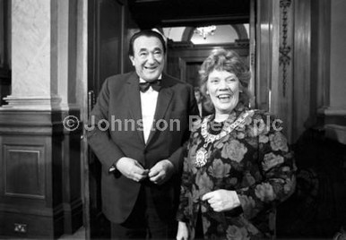 22664916-Businessman Robert Maxwell was presented with a set of medals ...