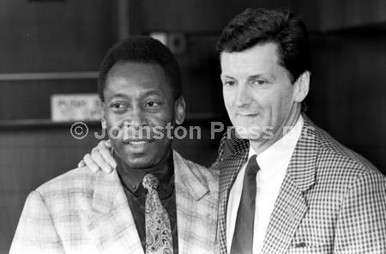 22665885-Brazilian football legend Pele pictured with Andy Roxburgh ...