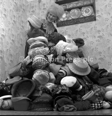 23460556-Brenda Pope with some of the hats to be sold in aid ofthe Save ...
