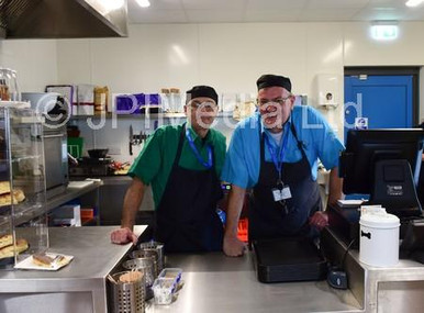 39353801-New cafe at Crimdon, staff Trevor Hunt left and Carl Boobyer ...