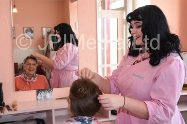 39358978-Anne Main, Beamish Museum Engager has her hair done 1950 s ...