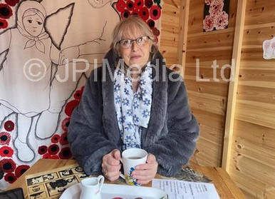 39363741-Linda Towell with her cuppa. Heugh Gun Battery. Headland ...