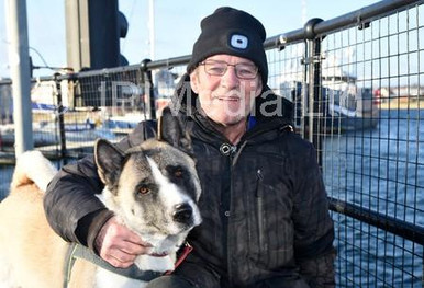 39317117-Hartlepool Marina resident Kevin Fagg and his beloved dog Leia ...