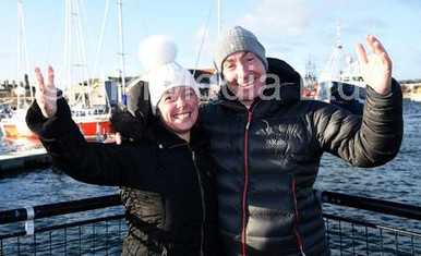 39317119-Jo and Chris Horton from Hartlepool enjoy a morning stoll at ...