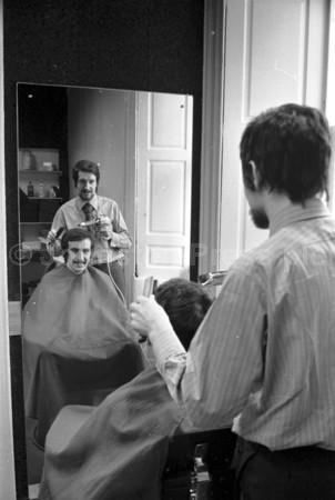 20036121-Hairdressers Charlie Miller standing and Charlie Mearns at the ...
