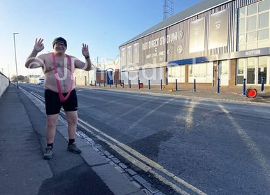 39337238-Charity walker Colin Burton outside of the Suit Direct Stadium ...