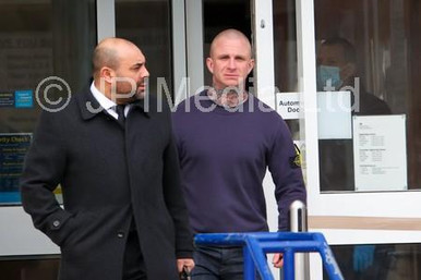 39328353-Chris Harvey leaving Portsmouth Magistrates Court after being ...