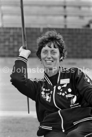 20234792-New Zealand javelin thrower Eve Rimmer prepares for her shot ...