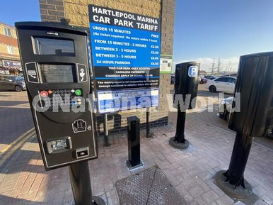 39468208-Car Parking charge signs, Hartlepool Marina. Picture by FRANk ...