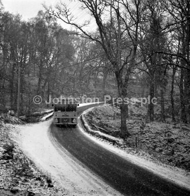 20235547-The Save the Kyle Railway Campaign coach on the snow-covered ...