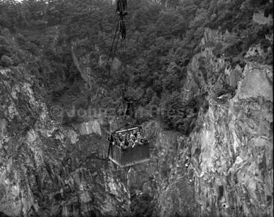 19998288-Aberdeen Rubislaw Quarry - Granite - Men lowered into quarry ...