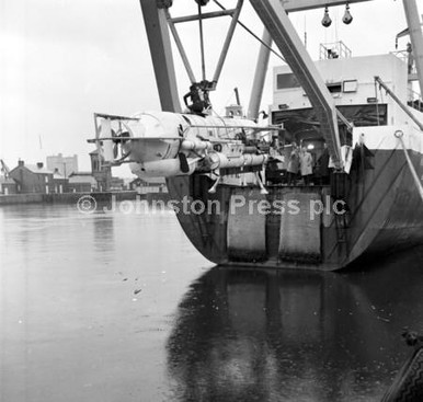 20241111-The Vickers-Viking mini submarine being lowered into the water ...
