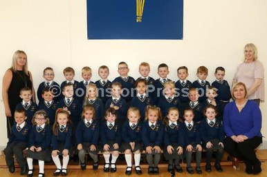 35402634-St Brigid s PS P1 pupils with teacher Mrs Killough front right ...