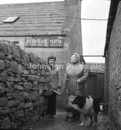 20241539-Women outside the post office in Flotta in Shetland in ...