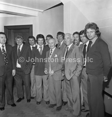 20241567-Past and present players at the Hibs Centenary rally in Leith ...