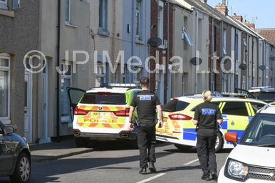 39388631-Police officers in Eton Street, Hartlepool on Friday afternoon ...