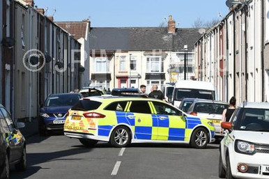 39388632-Police officers in Eton Street, Hartlepool on Friday afternoon ...