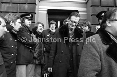 20243914-Mr W Miller faces an angry reaction from firemen during their ...