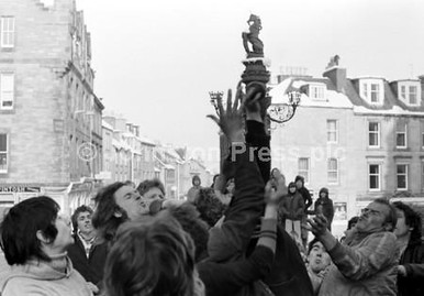 20243974-The Jedburgh street game Jethart Hand Ba being played in ...