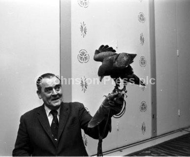 20244420-Captain John Bell-Irving with his trained Harris hawk at the ...